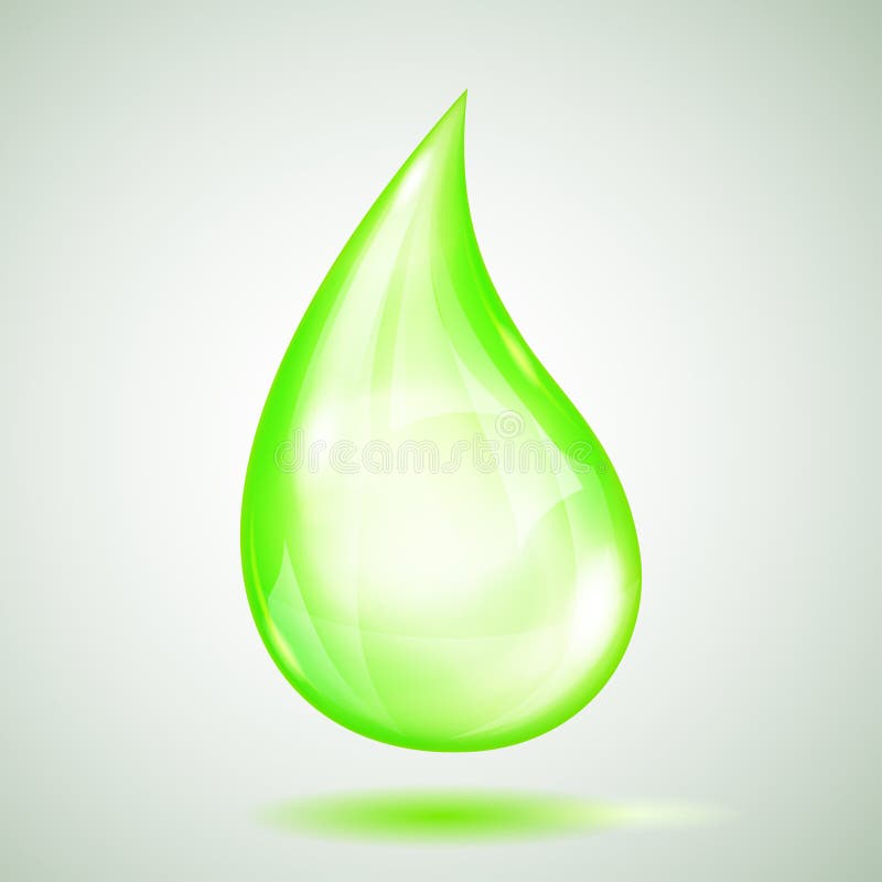 One big green drop stock vector. Illustration of elements - 92357387
