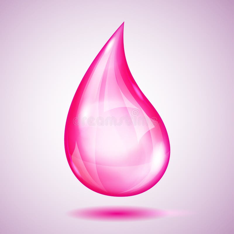One big pink drop stock vector. Illustration of shiny - 92357413