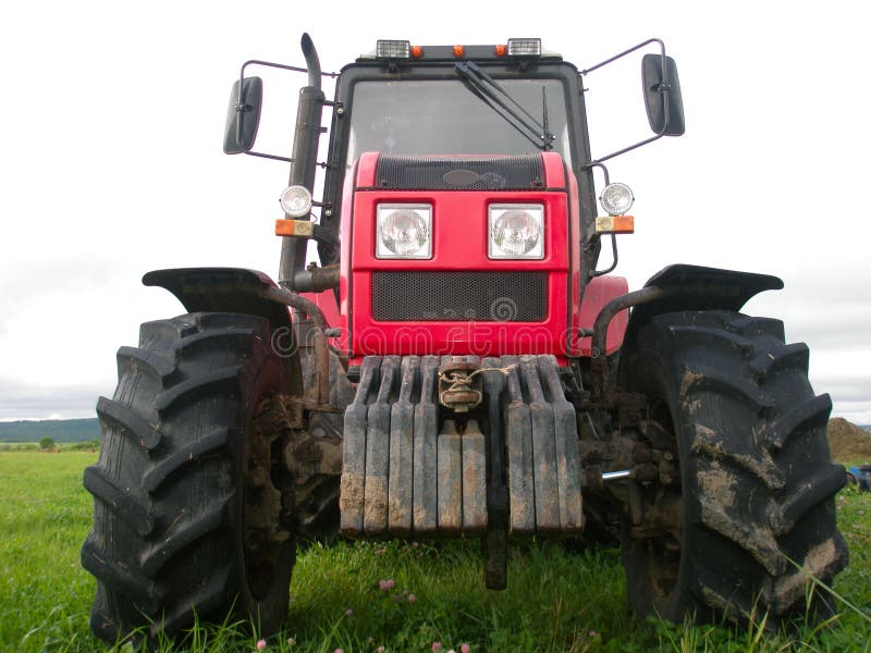 One big red tractor stock image. Image of collect, device - 34083293