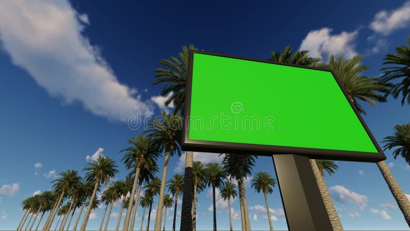 Billboard with Green Screen and Tracking Markers. Video Mock Up for ...
