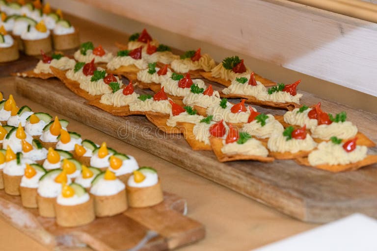 One-bite Appetizers for All Types of Guests Stock Image - Image of ...