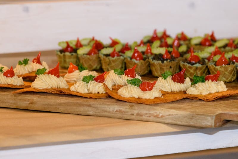 One-bite Appetizers for All Types of Guests Stock Photo - Image of ...