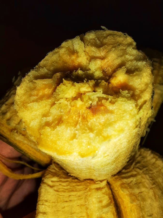 One bite of banana stock image. Image of dessert, cuisine - 219122565