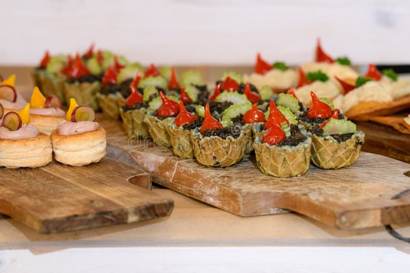 One-bite Appetizers for All Types of Guests Stock Image - Image of ...