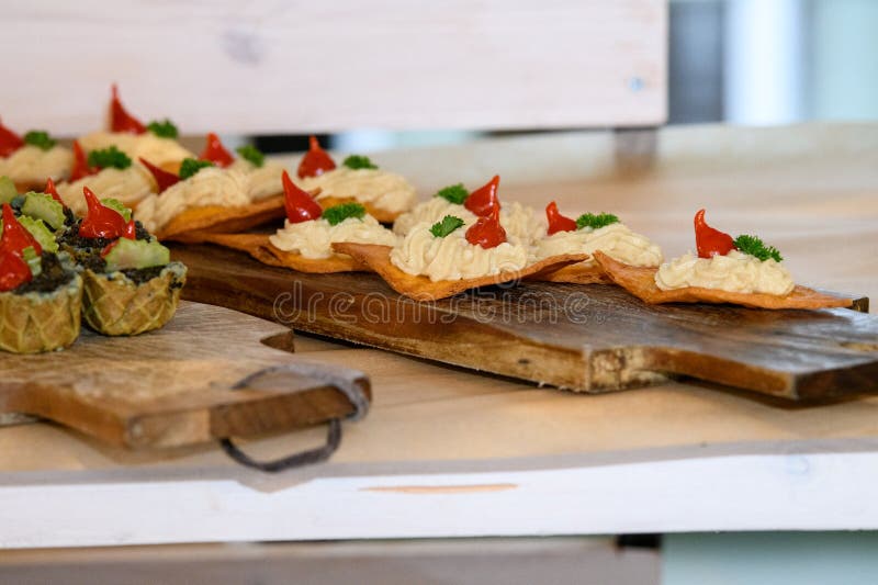 One-bite Appetizers for All Types of Guests Stock Photo - Image of ...
