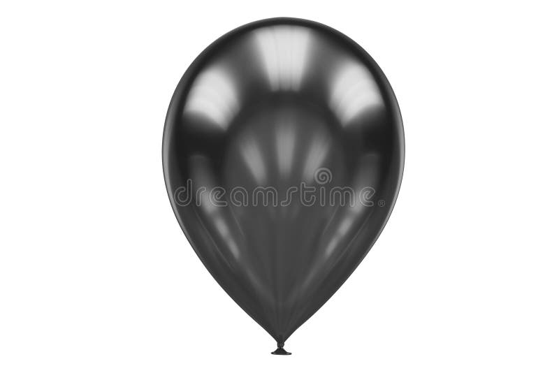 One Black Balloon Close Up Isolated on White Stock Photo - Illustration ...