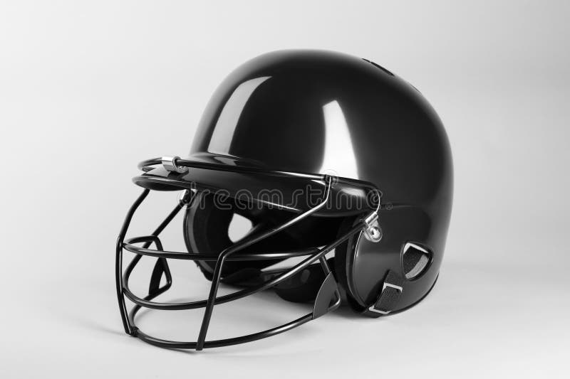 One Black Baseball Helmet on White Background Stock Image - Image of ...