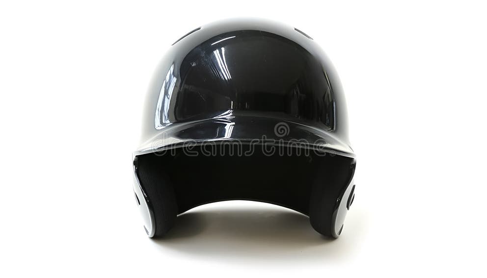One Black Baseball Helmet on a White Background Stock Photo - Image of ...