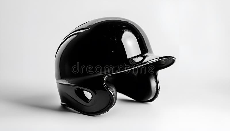 One Black Baseball Helmet on a White Background Stock Image - Image of ...