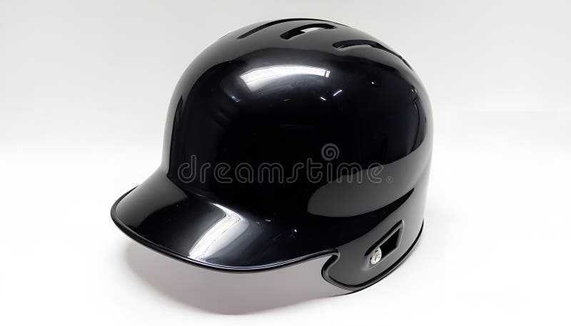 One Black Baseball Helmet on a White Background Stock Image - Image of ...