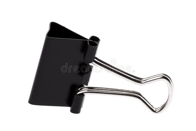 One Black Binder Clip stock photo. Image of single, binder - 5729250