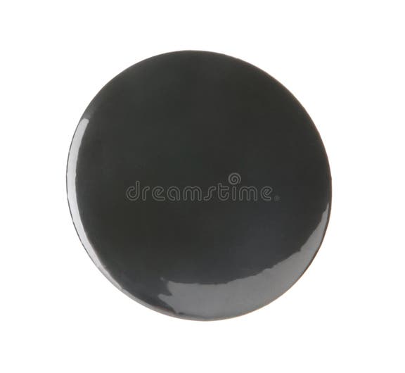 One Black Button Badge Isolated on White Stock Photo - Image of modern ...