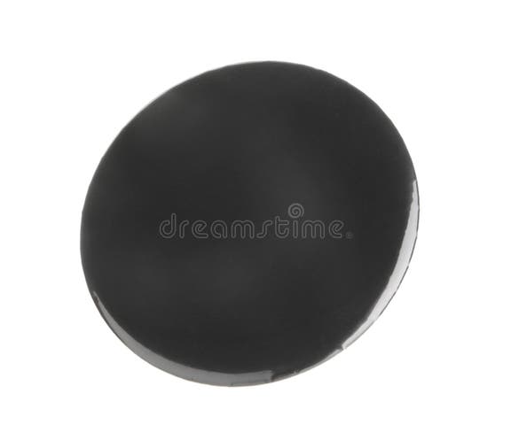 One Black Button Badge Isolated on White Stock Image - Image of label ...
