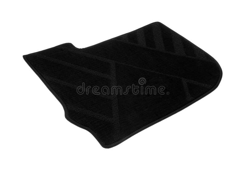 One Black Car Mat Isolated on White Stock Image - Image of automobile ...