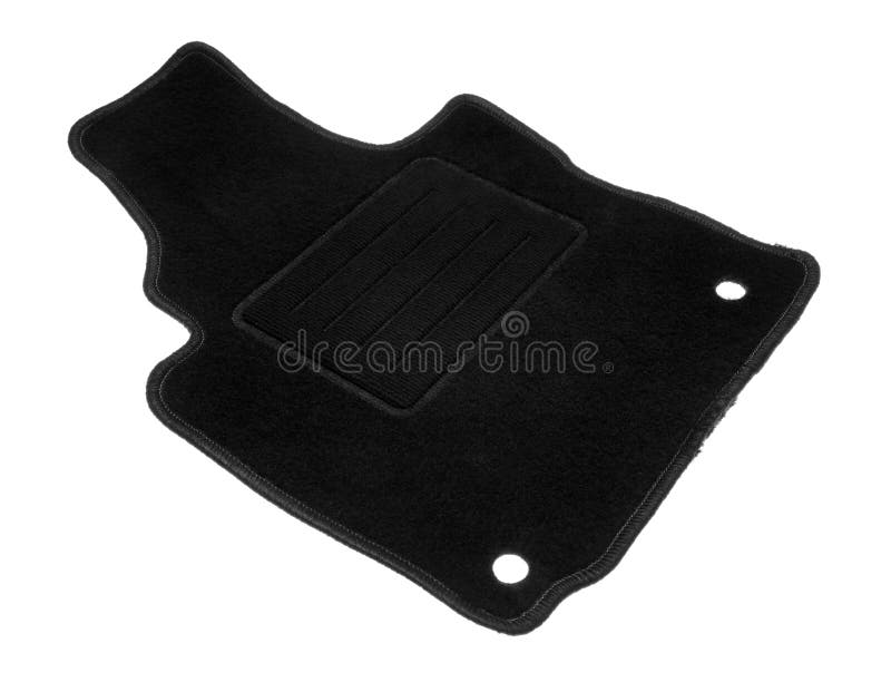 One Black Car Mat Isolated on White Stock Image - Image of decoration ...