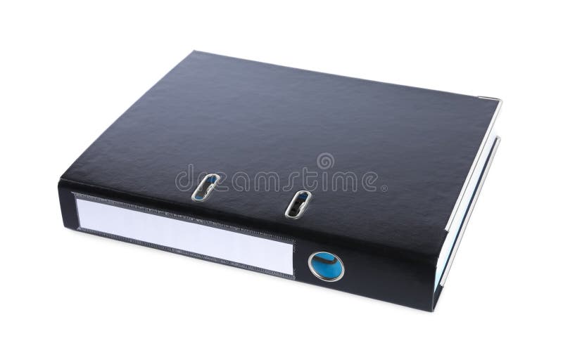 One Black Office Folder Isolated on White Stock Photo - Image of ...