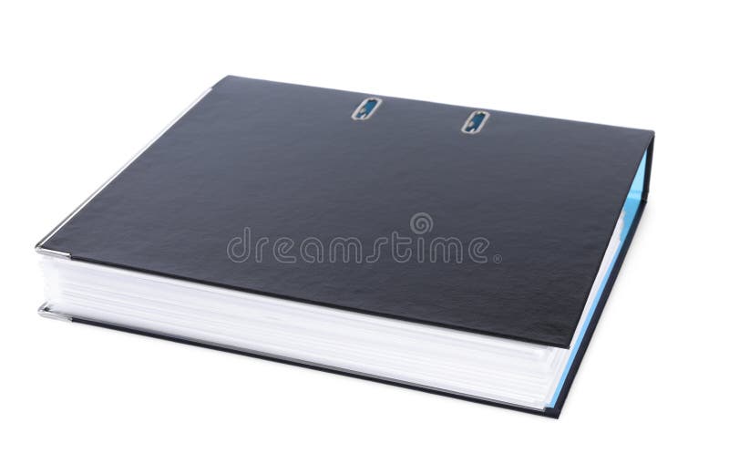 One Black Office Folder Isolated on White Stock Image - Image of ...