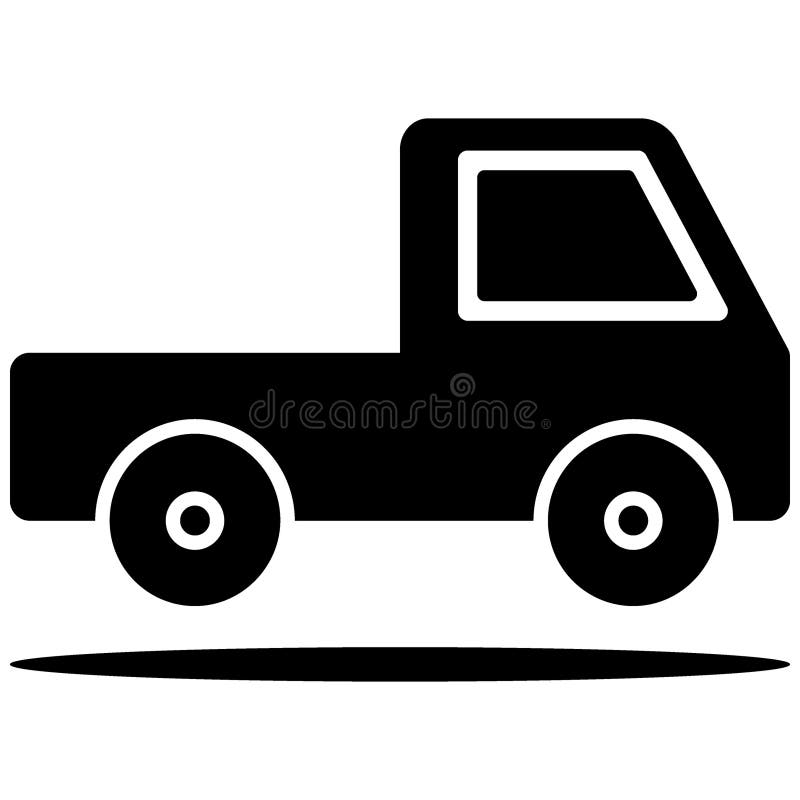 One Black Pickup Truck Icon on White,vector Illustration Stock Vector ...