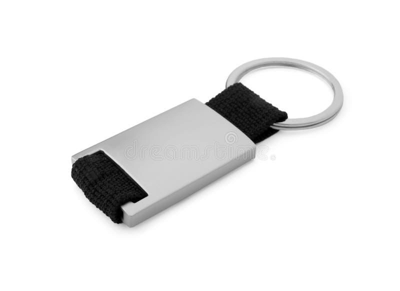 Metallic Keychain in Shape of House on Black Background, Above View ...