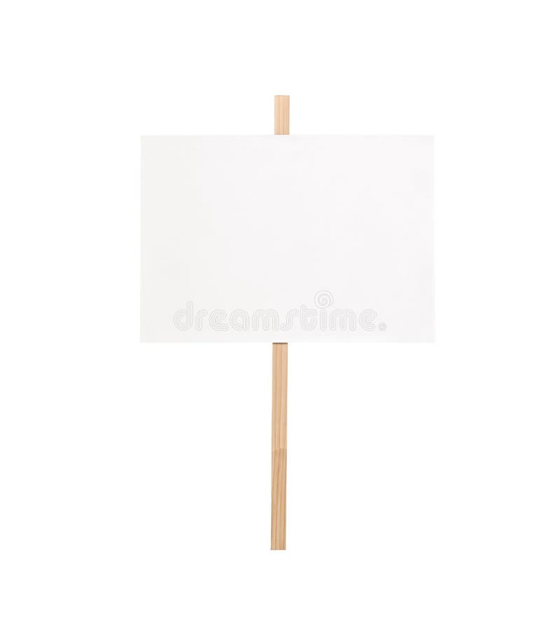 One Blank Protest Sign Isolated on White Stock Image - Image of protest ...