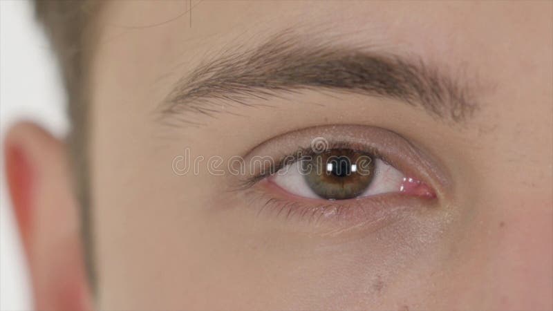 One Blinking Eye of Young Man Stock Photo - Image of closeup, nurse ...