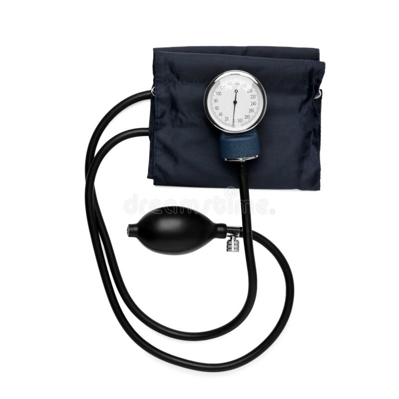 One Blood Pressure Measuring Device Isolated on White, Top View Stock ...