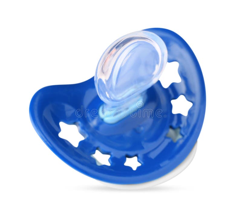 One Blue Baby Pacifier Isolated on White Stock Image - Image of newborn ...