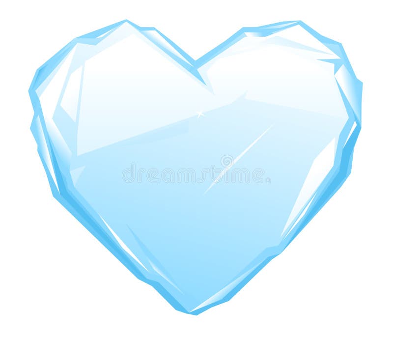 One Blue Clear Ice Heart Isolated Illustration Stock Vector ...