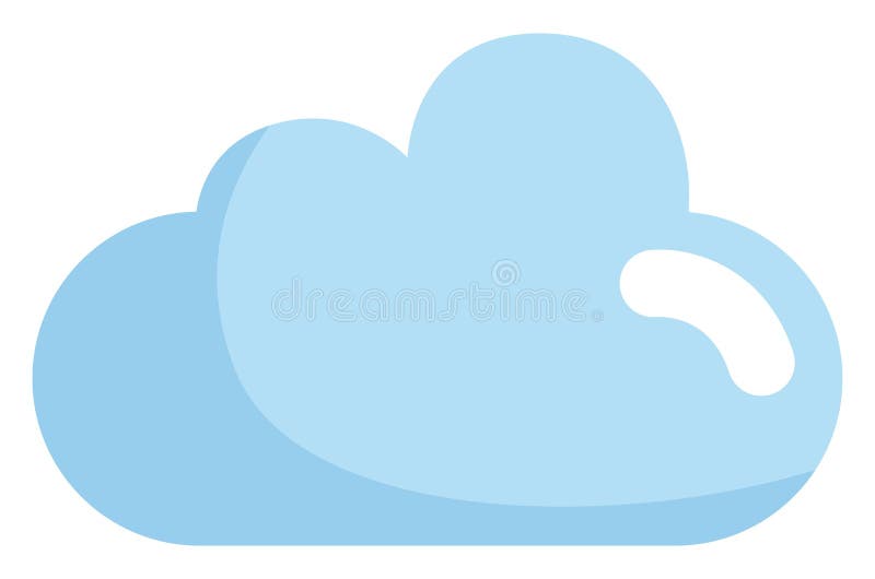 One blue cloud, icon stock vector. Illustration of beautiful - 260370435
