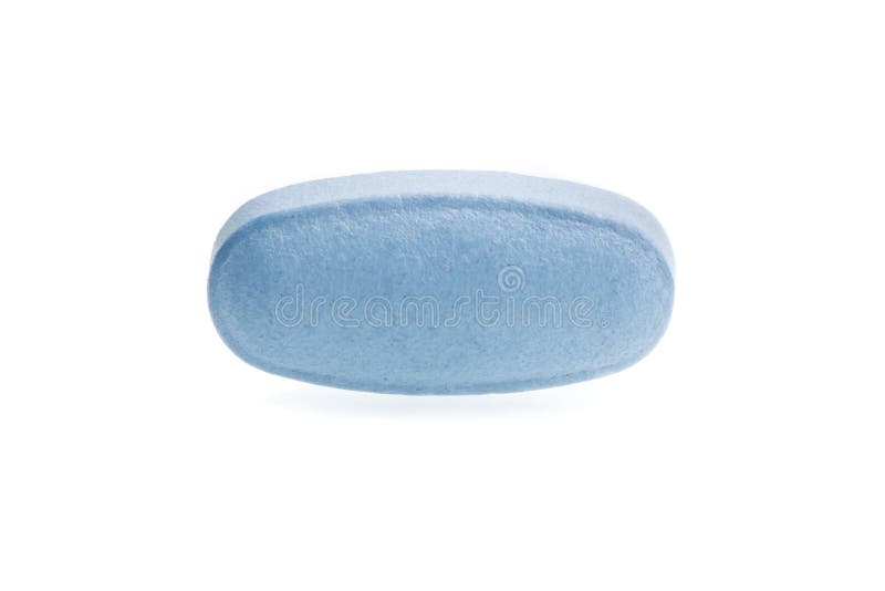 Blue Medical Pills in Laboratory Near White Container Stock Image ...