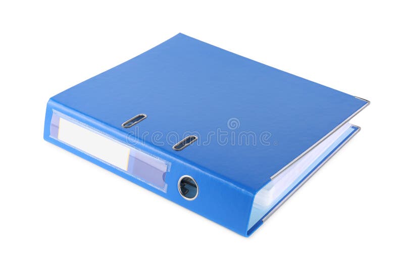 One Blue Office Folder Isolated on White Stock Image - Image of holder ...