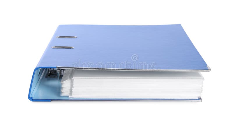 One Blue Office Folder Isolated on White Stock Image - Image of file ...