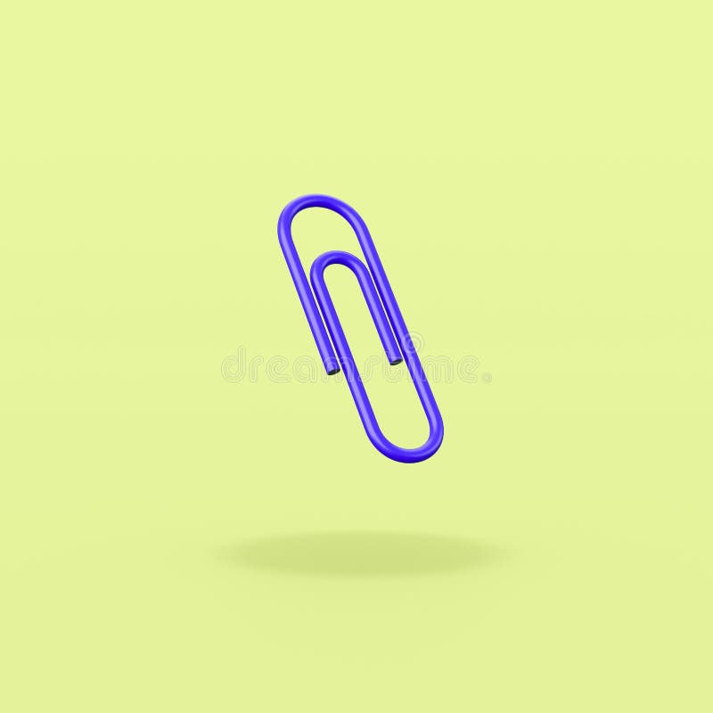One Blue Paperclip on Green Background Stock Illustration ...
