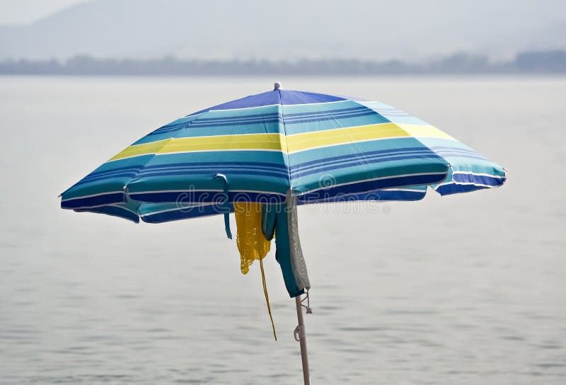Blue Parasol Background with Metal Spokes Details Stock Photo - Image ...