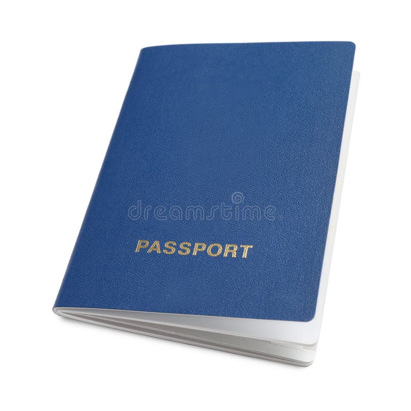 One Blue Passport Isolated on White. Identification Document Stock ...