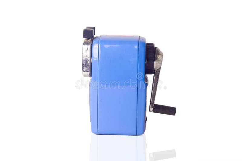 Blue Pencil Sharpener with White Isolated Background Stock Photo ...