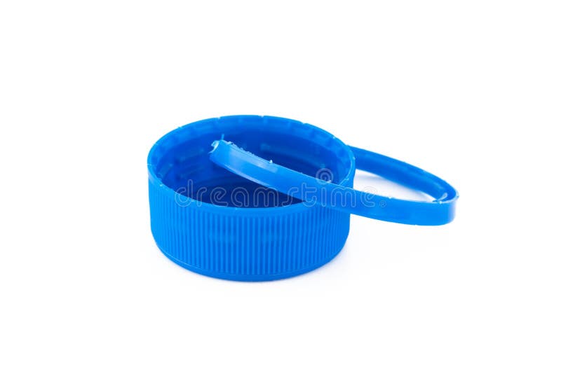 Blue plastic cap stock photo. Image of recycling, isolated - 100829596