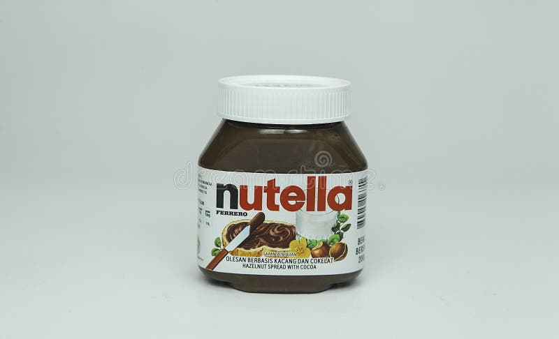One Bottle of Nutella on a White Background Editorial Photography ...