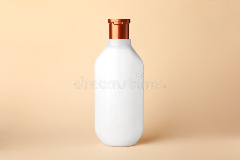 One Bottle of Shampoo on Beige Background Stock Photo - Image of ...