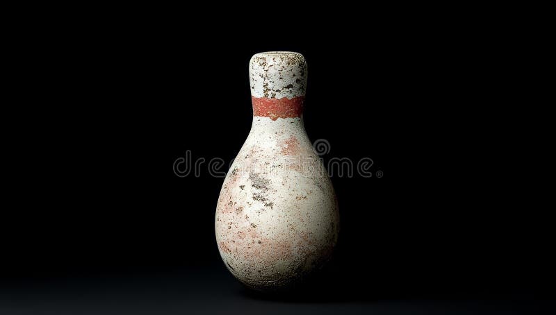 One Bowling Pin Against a Black Backdrop, Highlighting Leisure, Sport ...