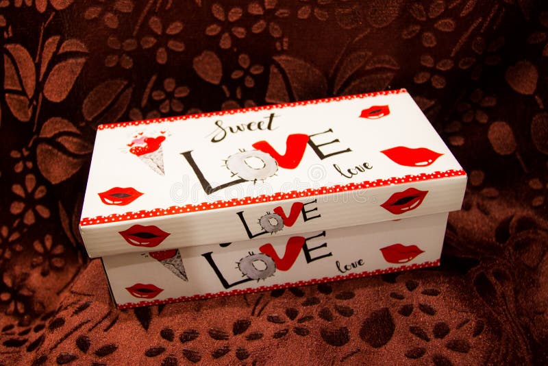 One Box with Big Love Inside Stock Photo - Image of shape, kiss: 163773048