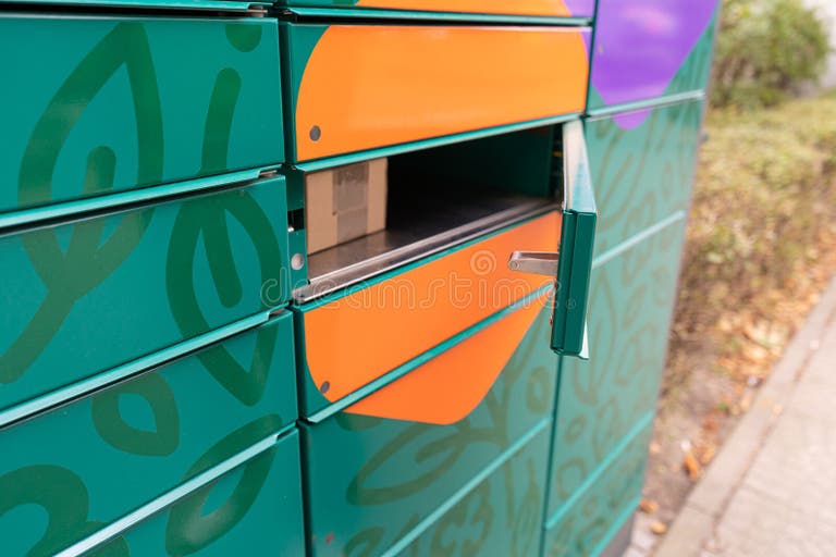 One Box Parcel Locker, Delivery Post Automat. Open Parcel Locker with a ...