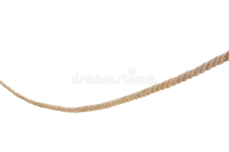 One Braided Hemp Rope Isolated on White Stock Image - Image of lashing ...