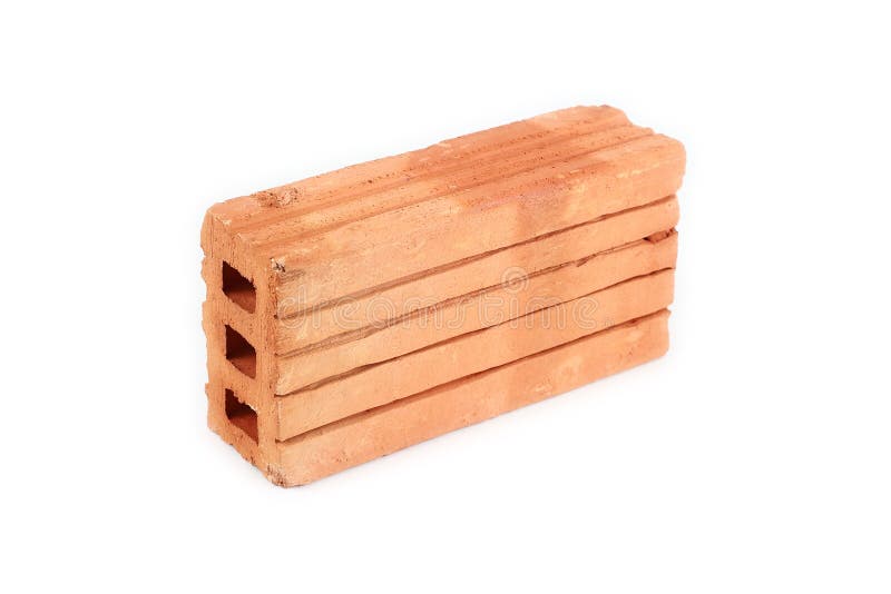One Brick for Construction Isolated on White Stock Image - Image of ...