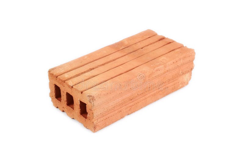 One Brick for Construction Isolated on White Stock Photo - Image of ...