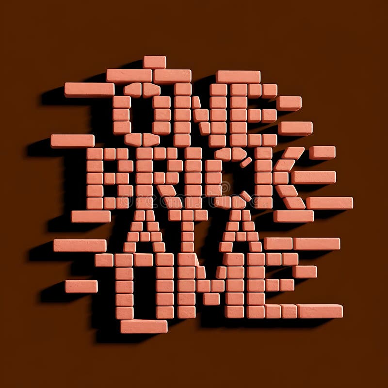 One Brick at a Time Stacked Blocks Forming a Wall of Success, with ...