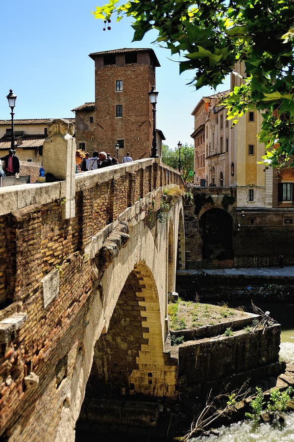 One of the bridges of Rome stock image. Image of colours - 264792829