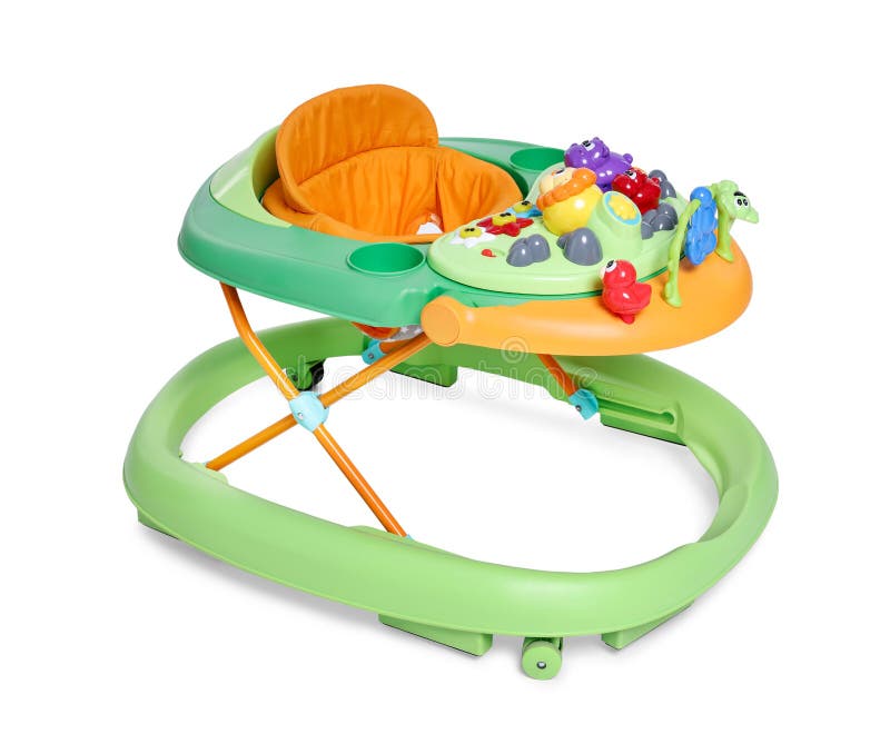 One Bright Baby Walker on White Stock Photo - Image of design, isolated ...