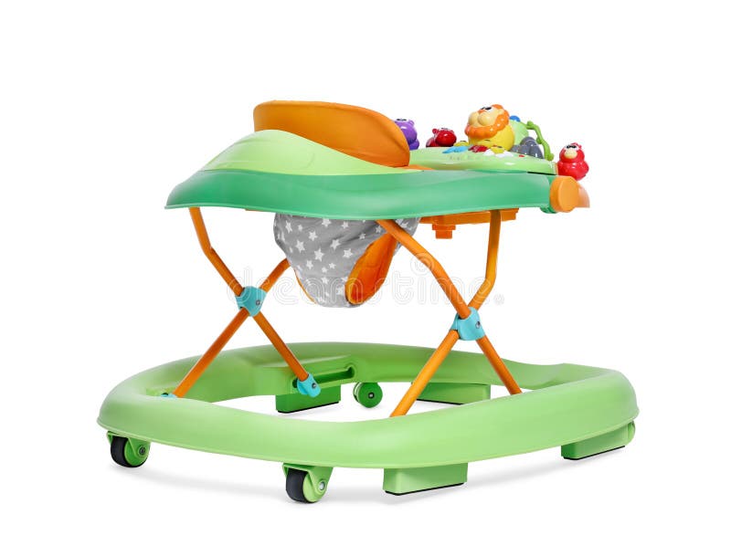 One Bright Baby Walker Isolated on White Stock Photo - Image of ...