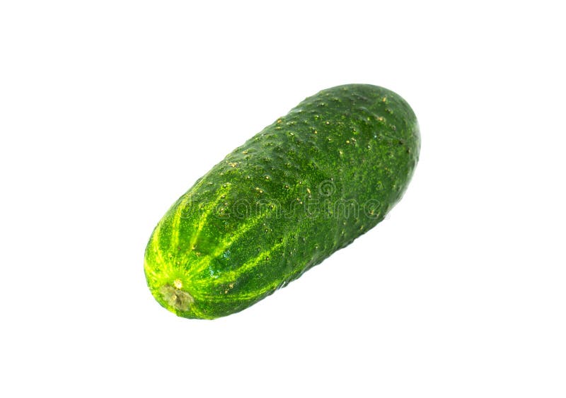 One Bright Green Cucumber on White Background Stock Photo - Image of ...
